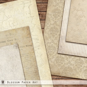 Old Paper Texture, Vintage Digital Paper for Junk Journal Background ...
