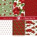 Rose Digital Paper, Red Rose Digital Paper Pack, Red Floral ...