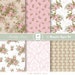 Shabby Chic Digital Paper Pack Vintage Roses Pink Floral Digital ...