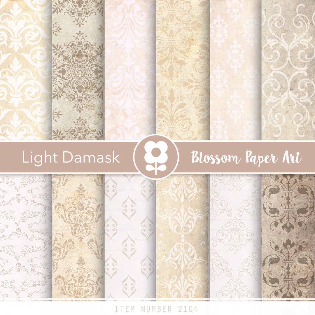 Vintage Damask Digital Paper Pack: Scrapbooking, Wedding (instant ...