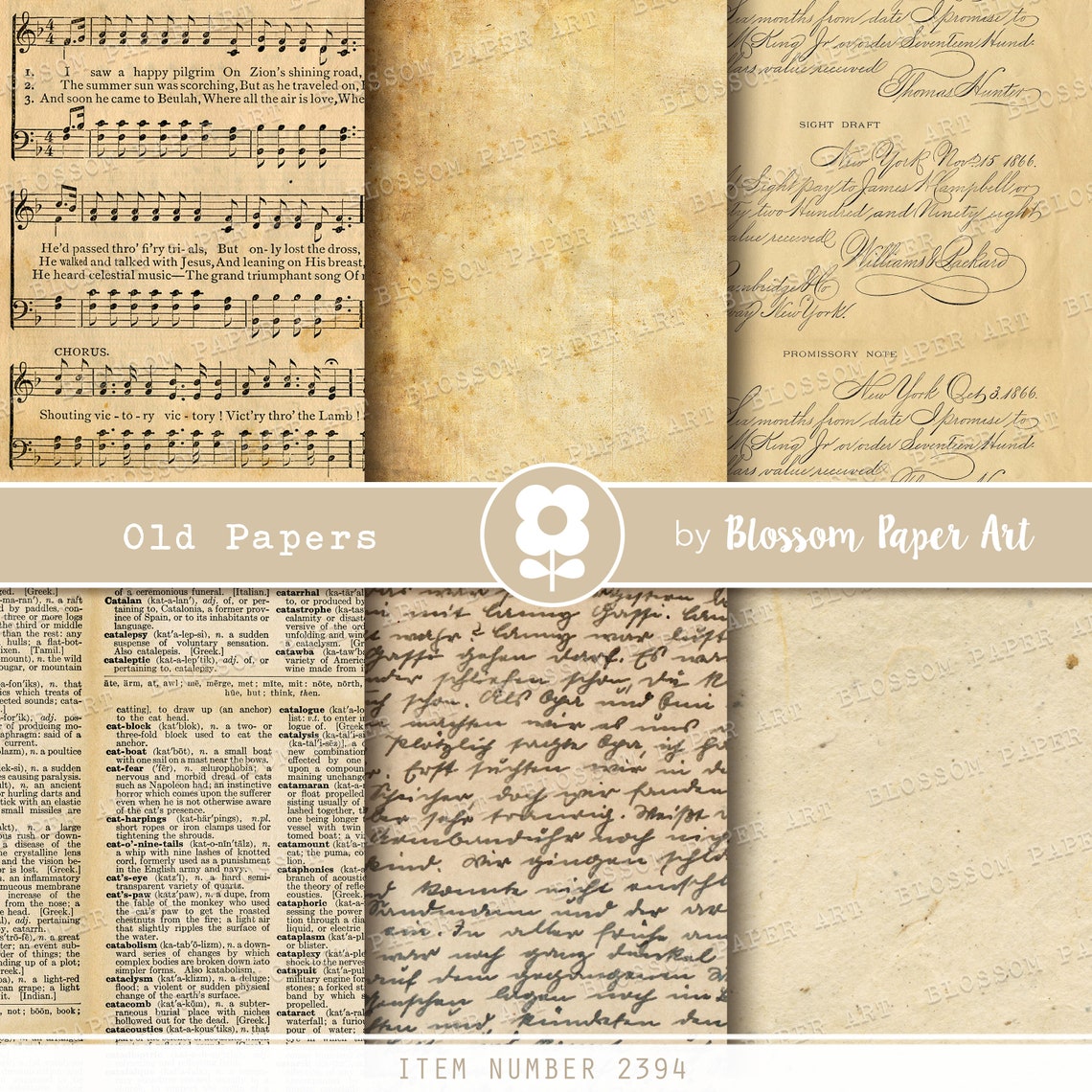 OLD PAPER PRINTABLE Digital Paper Collage Sheet Textures - Etsy