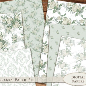 Wedding Floral Digital Paper, Floral Vintage Digital Paper Pack ...