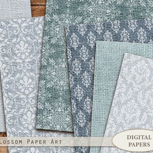 BURLAP Digital Paper Printable Damask Collage Sheet Burlap - Etsy