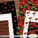 Black and Red Digital Paper, Roses Scrapbook Papers Floral Papers ...