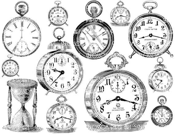 Vintage Clocks Collage