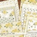 Floral Digital Paper, Yellow Scrapbook Paper, Floral Collage Sheet ...