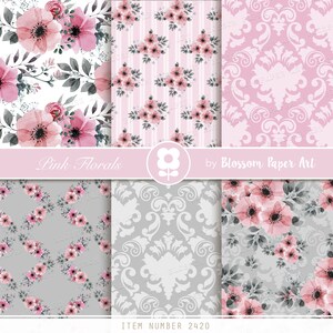 Floral Digital Paper, Scrapbooking Paper Pack, Wedding Papers, Baby ...