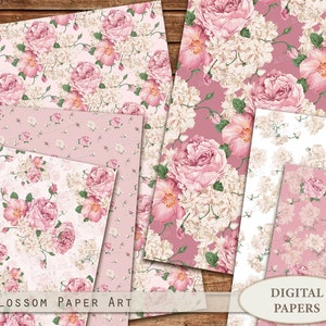 Victorian Digital Paper Floral Digital Paper Pack Rose | Etsy Canada