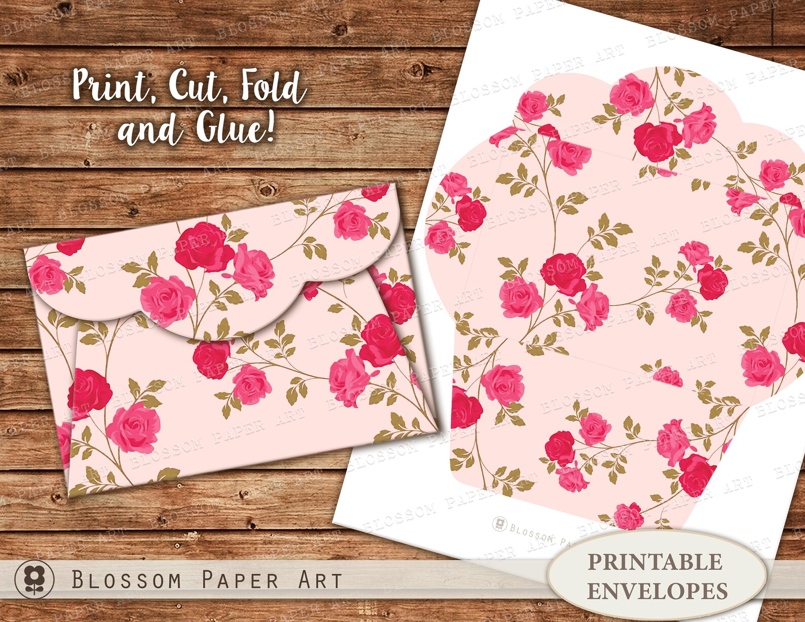 FLORAL Printable Envelopes Printable Envelopes Digital | Etsy