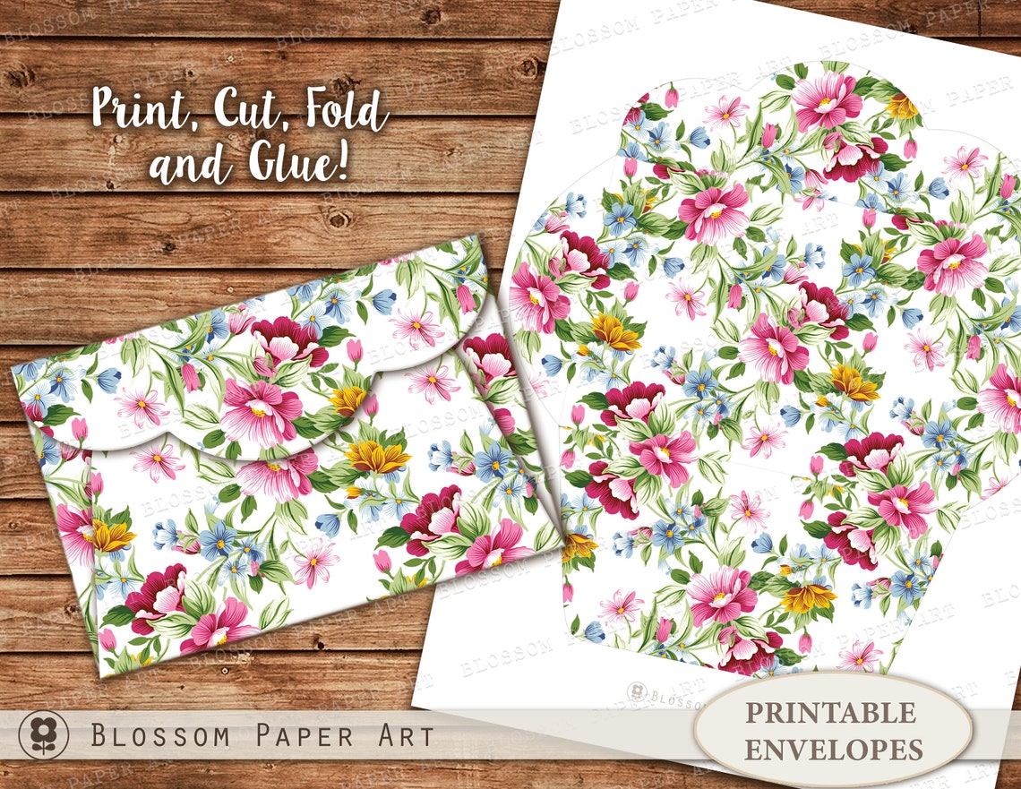 Printable FLORAL Envelopes for Invitations Stationary - Etsy