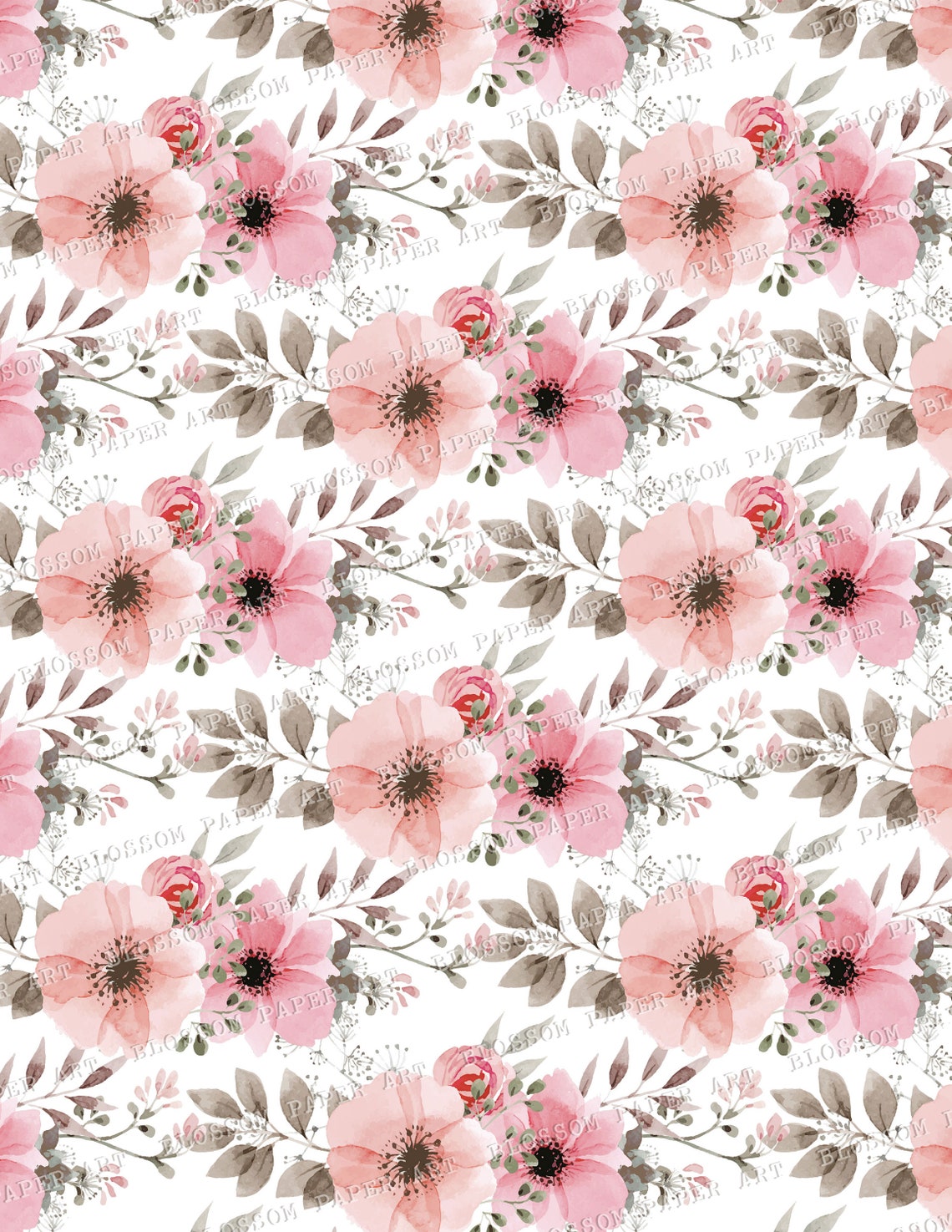 Scrapbook Paper Roses Floral Paper Rose Collage Sheet Junk | Etsy