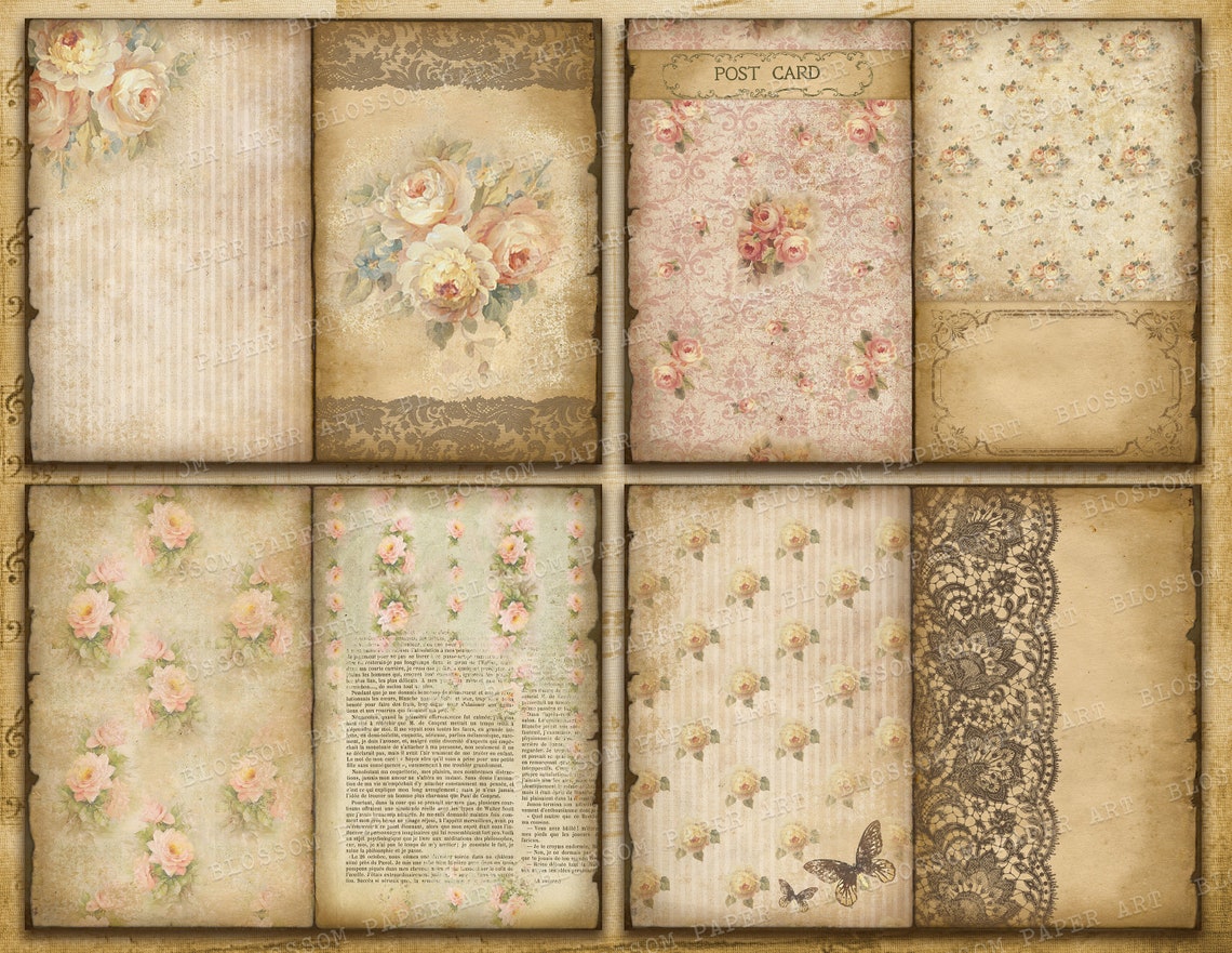 Printable Journal Sheets Vintage Junk Journal Pages Digital - Etsy