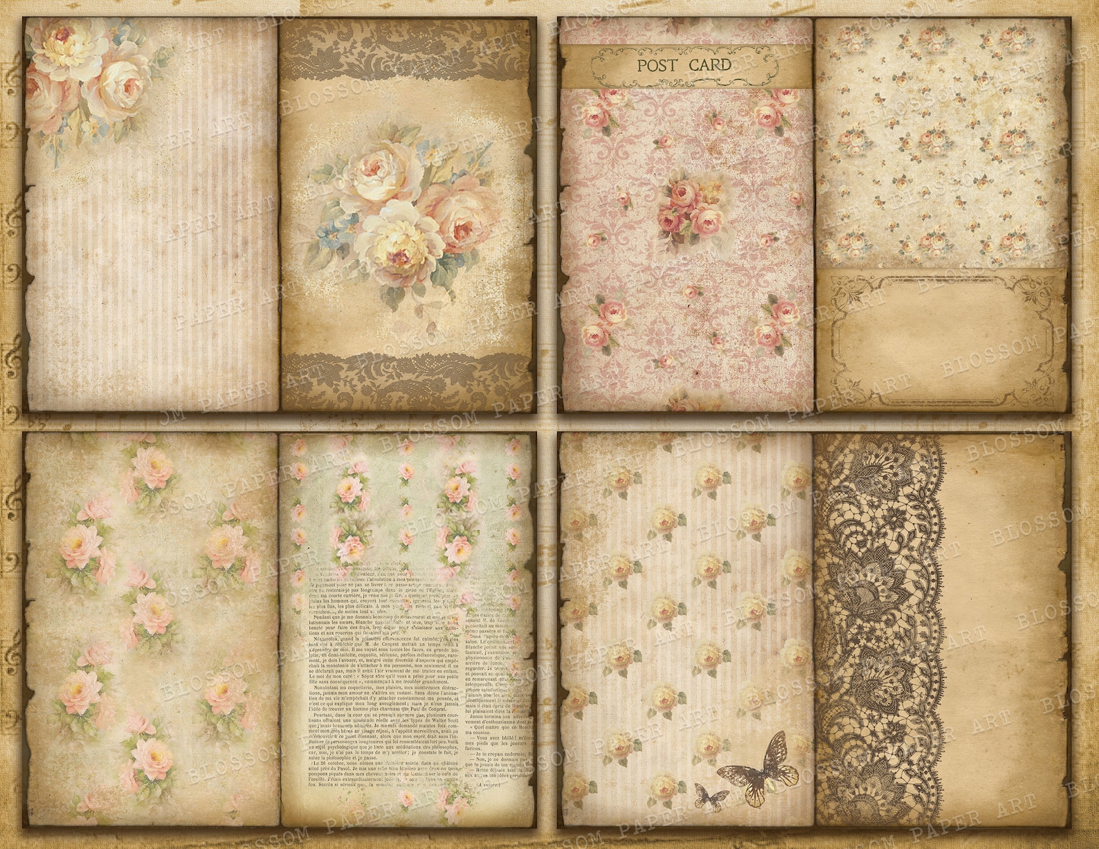 Printable Journal Sheets Vintage Junk Journal Pages Digital - Etsy
