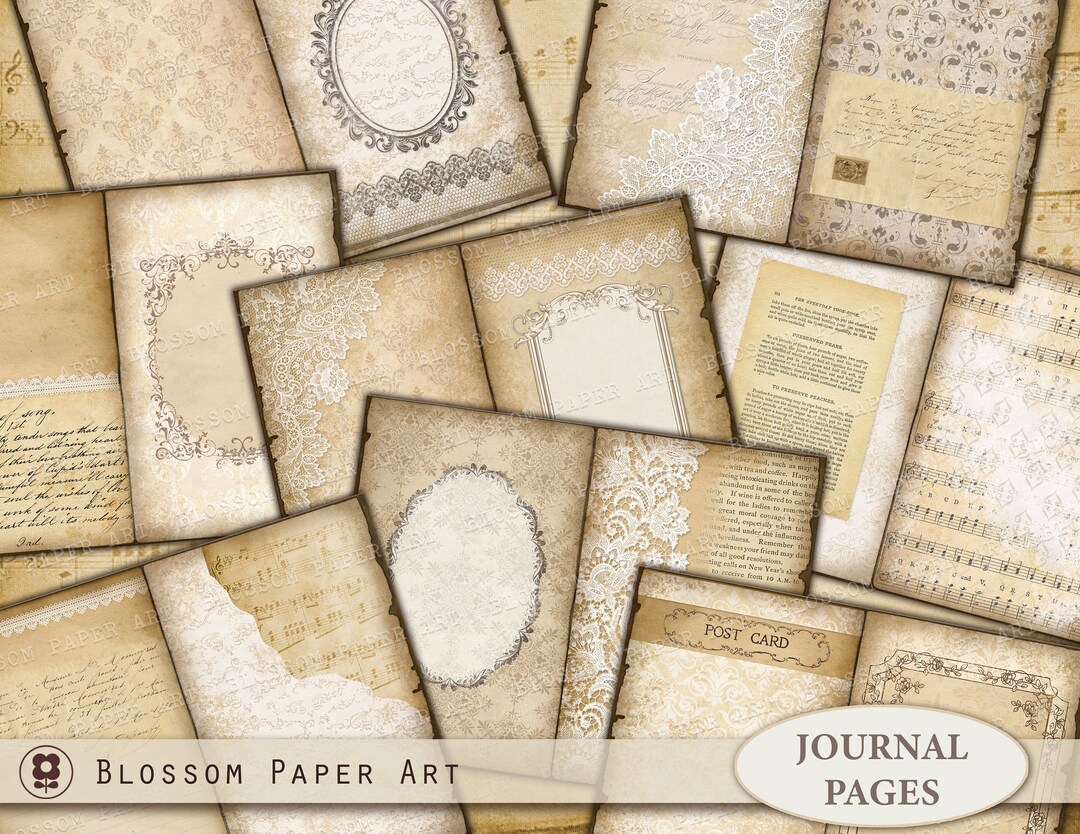 Vintage Journal Printable Pages, Junk Journal Printable Sheets, Old ...