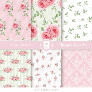 Scrapbook Paper, Pink Digital Paper, Floral Collage Sheet, Junk Journal ...