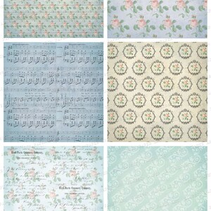 Rose Digital Paper VINTAGE Blue Floral Digital Paper Pack, Pink Roses ...