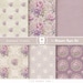 Vintage Purple Floral Digital Paper Pack: Shabby Chic Scrapbook ...