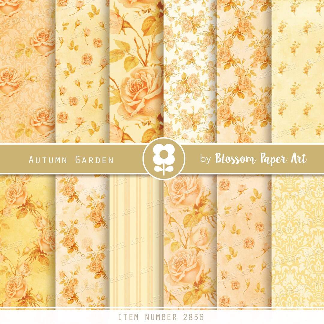 Floral Digital Paper, Shabby Chic Digital Paper Pack, Roses Scrapbook ...