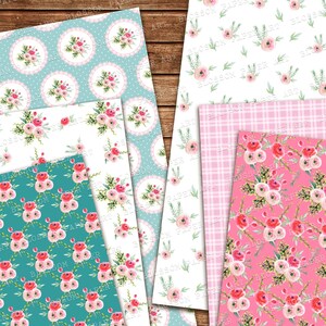 Floral Digital Paper, Scrapbooking Paper Pack, Watercolor Papers, Pink ...