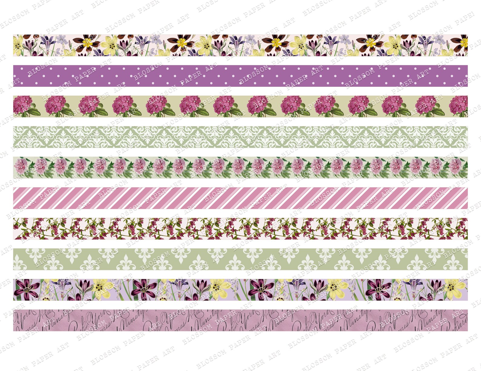 Digital Download WASHI TAPE Printable Collage Sheet Journaling - Etsy