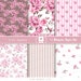 Pink Digital Paper, Shabby Chic Paper Pack, Roses Scrapbook Collage ...