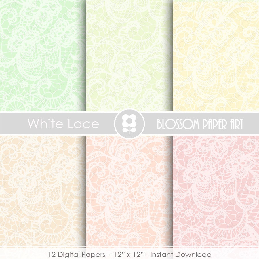 Lace Digital Paper Lace Papers Lace Scrapbook Digital Paper - Etsy