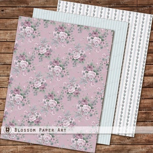 Vintage Wallpaper Printable Sheets, Victorian Rose Collage, Junk ...