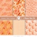 Floral Digital Paper Orange Scrapbook Papers Autumn Papers - Etsy
