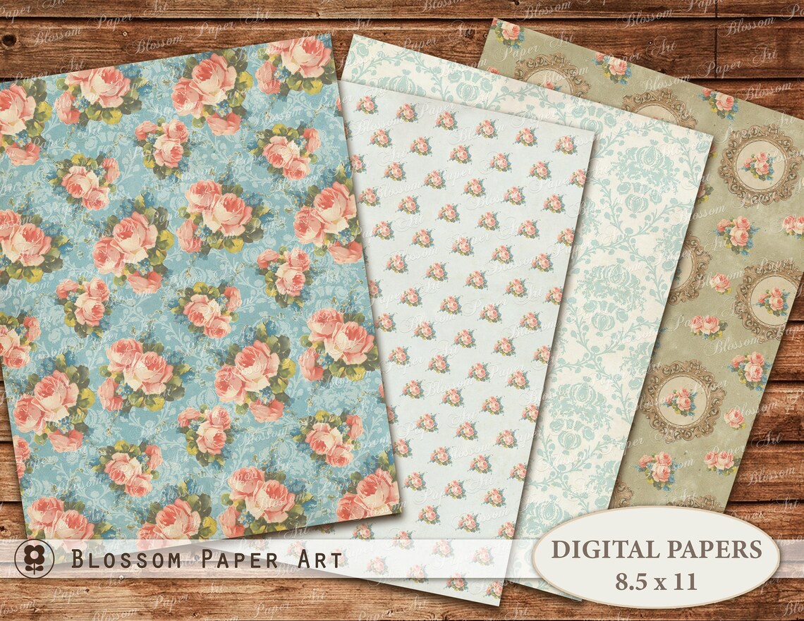 Vintage Digital Paper Antique Scrapbook Paper Old Texture - Etsy