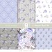 Digital Paper, Blue Digital Paper, Floral Scrapbook Paper Pack ...