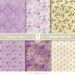Purple Floral Digital Paper, Shabby Chic Digital Paper Pack, Vintage ...