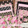 Digital Paper, Scrapbook Paper, Floral Scrap Collage Sheet, Junk ...