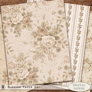 Brown Victorian Digital Paper for Junk Journals, Vintage Digital Paper ...