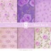 Purple Floral Digital Paper, Floral Digital Paper Pack, Vintage ...