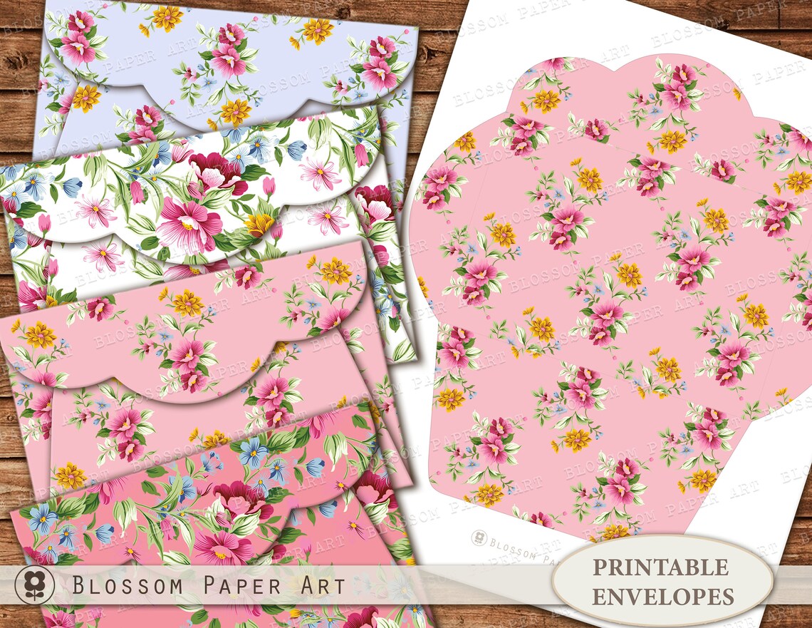 Printable FLORAL Envelopes for Invitations Stationary - Etsy