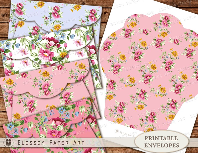 Printable FLORAL Envelopes for Invitations Stationary - Etsy