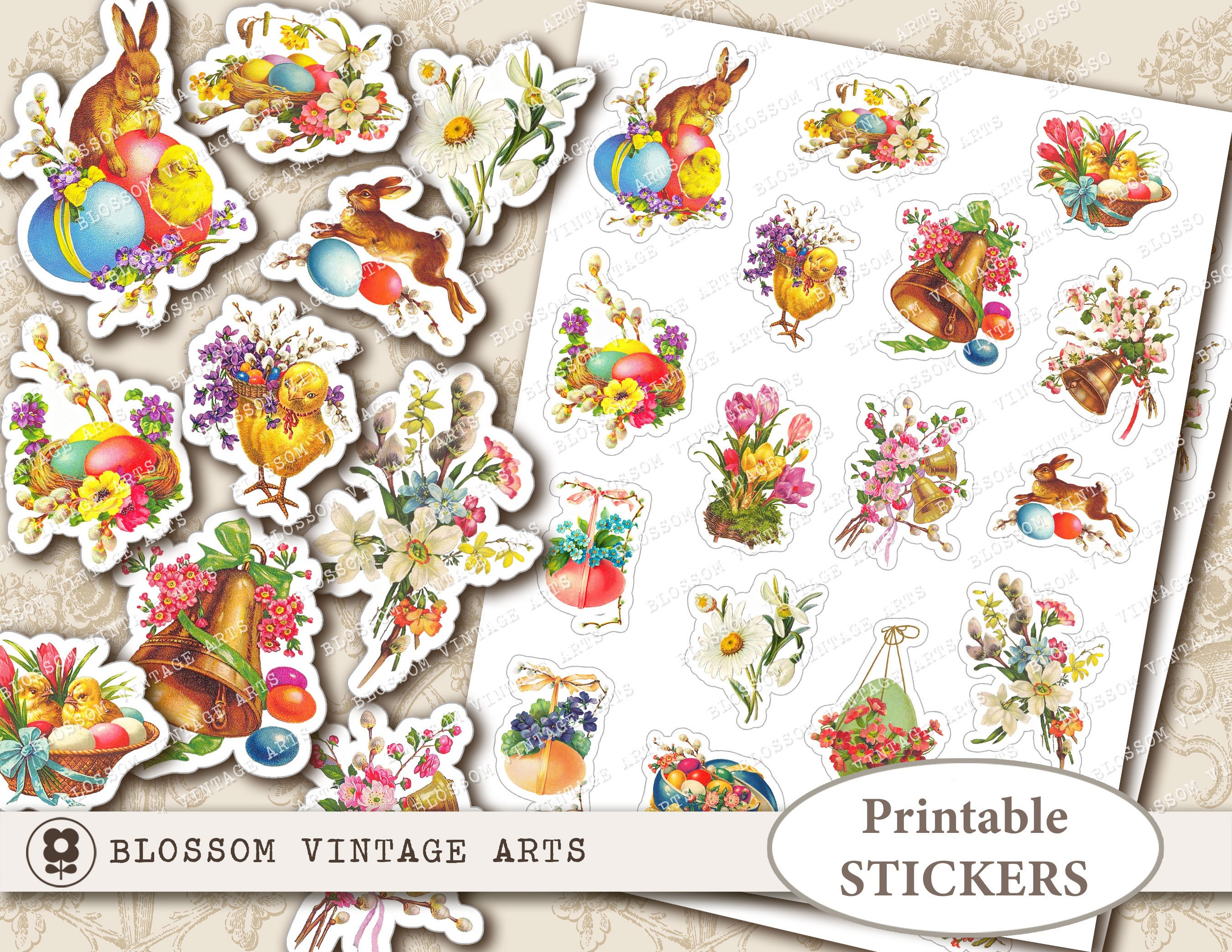 Digital Download EASTER Stickers Digital Collage Sheet | Etsy