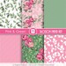 Rose Digital Paper, Floral Digital Paper Pack, Pink Garden ...