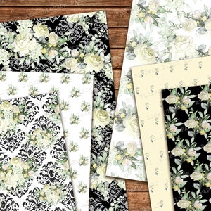 Digital Paper, Black & Yellow Digital Paper Scrapbook Paper Pack ...