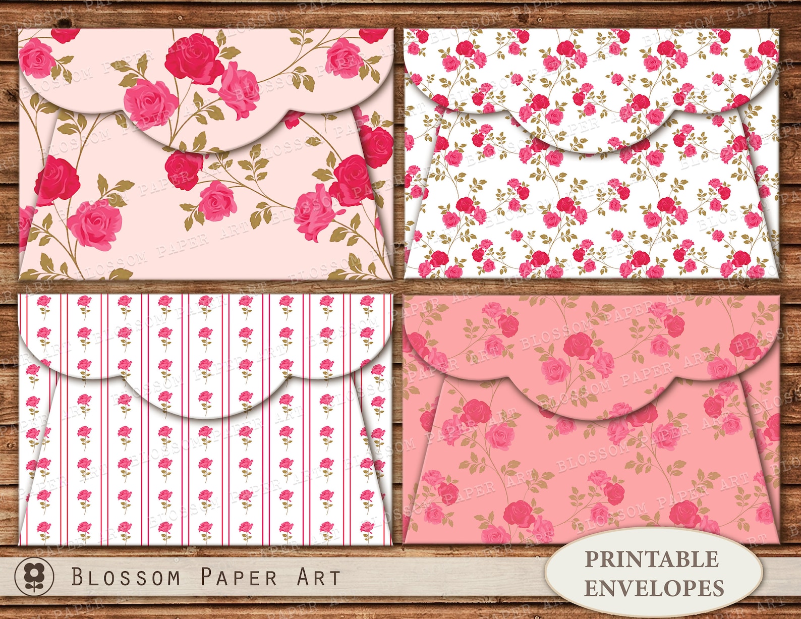 FLORAL Printable Envelopes Printable Envelopes Digital | Etsy