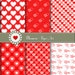 Red Digital Paper Hearts Digital Paper Pack, Love Valentines Digital ...