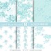 Light Blue Digital Paper, Floral Digital Paper Pack, Wedding Vintage ...