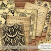 Printable Digital Paper BLACK DAMASK Vintage Digital Collage Sheet Junk ...