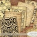 Printable Digital Paper BLACK DAMASK Vintage Digital Collage Sheet Junk ...