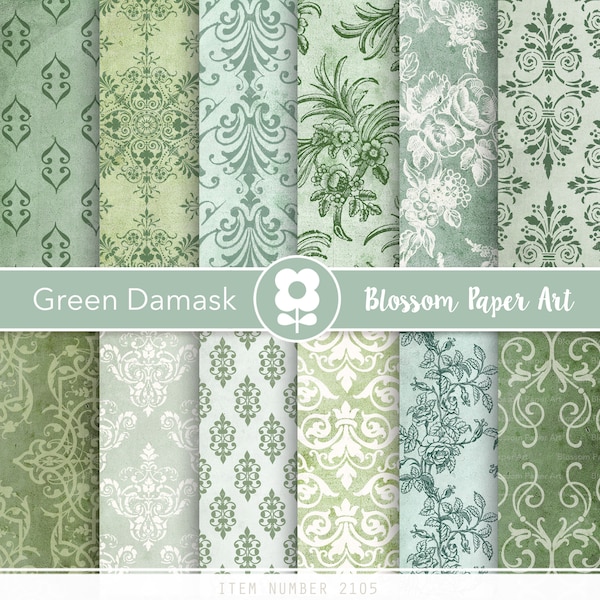 Damask Digital Paper - Etsy