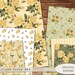 Yellow Digital Paper, Floral Scrapbook Paper, Roses Digital Paper ...