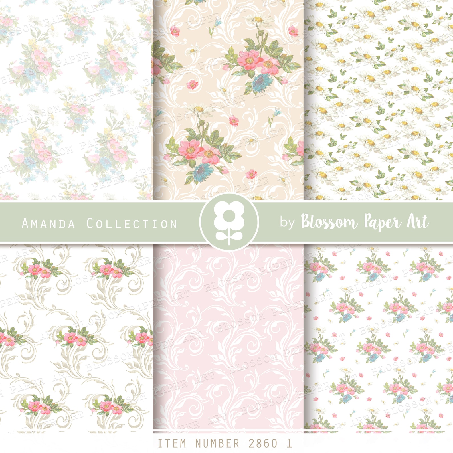 Shabby Chic Digital Paper Victorian Florals Wallpaper - Etsy