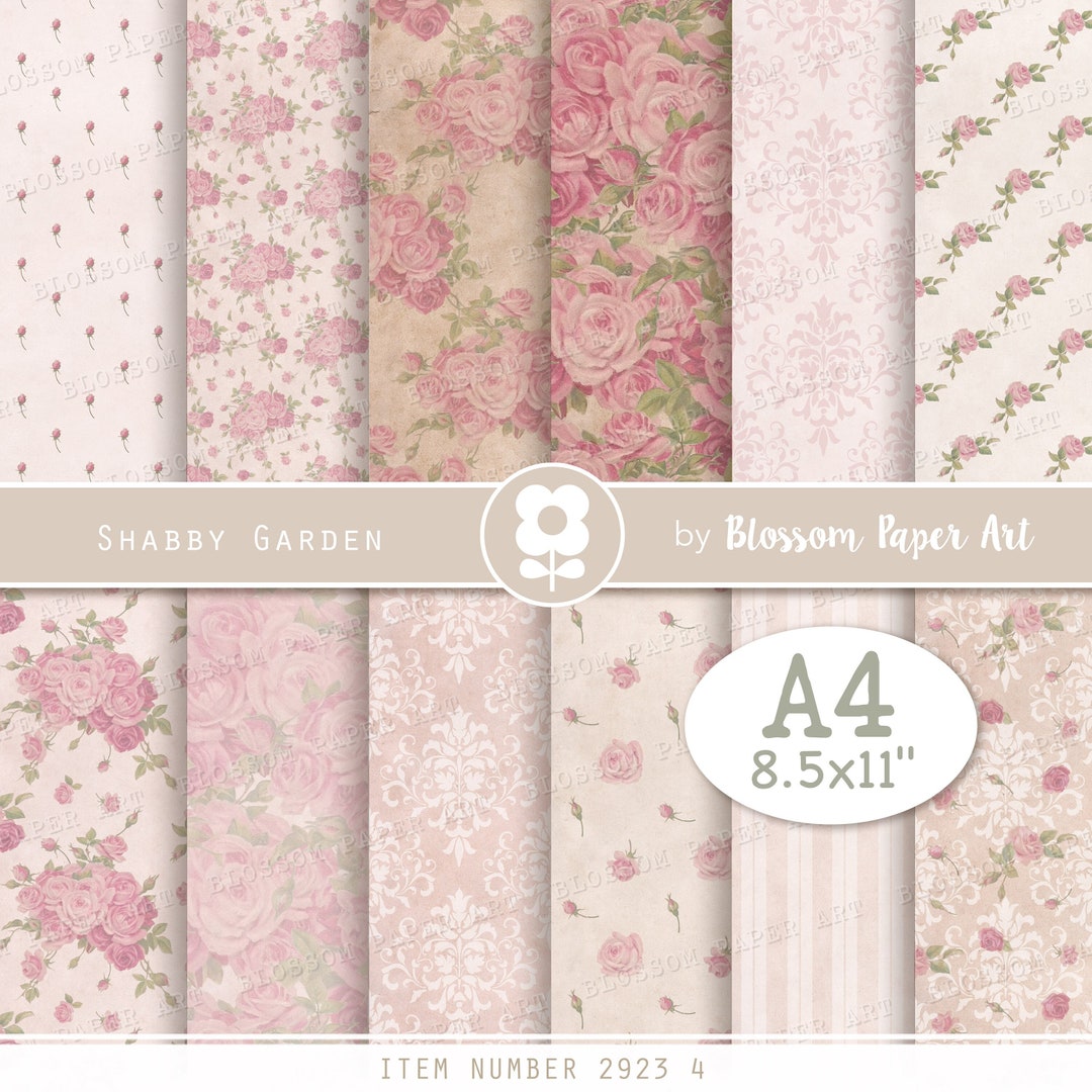 Digital Paper, Roses Scrapbook Paper, Floral Digital Paper, Junk ...