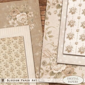 Vintage Wallpaper, Rose Digital Paper, Victorian Junk Journal Paper ...