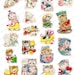 Cat Stickers Nursery Vintage Printable Stickers Vintage - Etsy